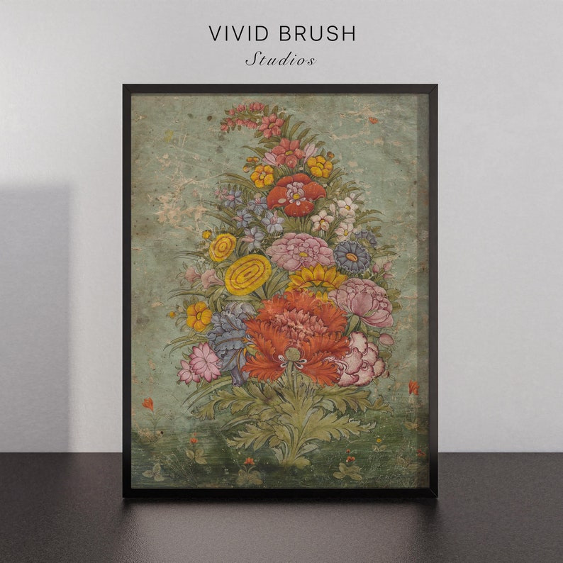 Original Vintage Still Life Boquet of Flowers Classic Botanical Wall ...