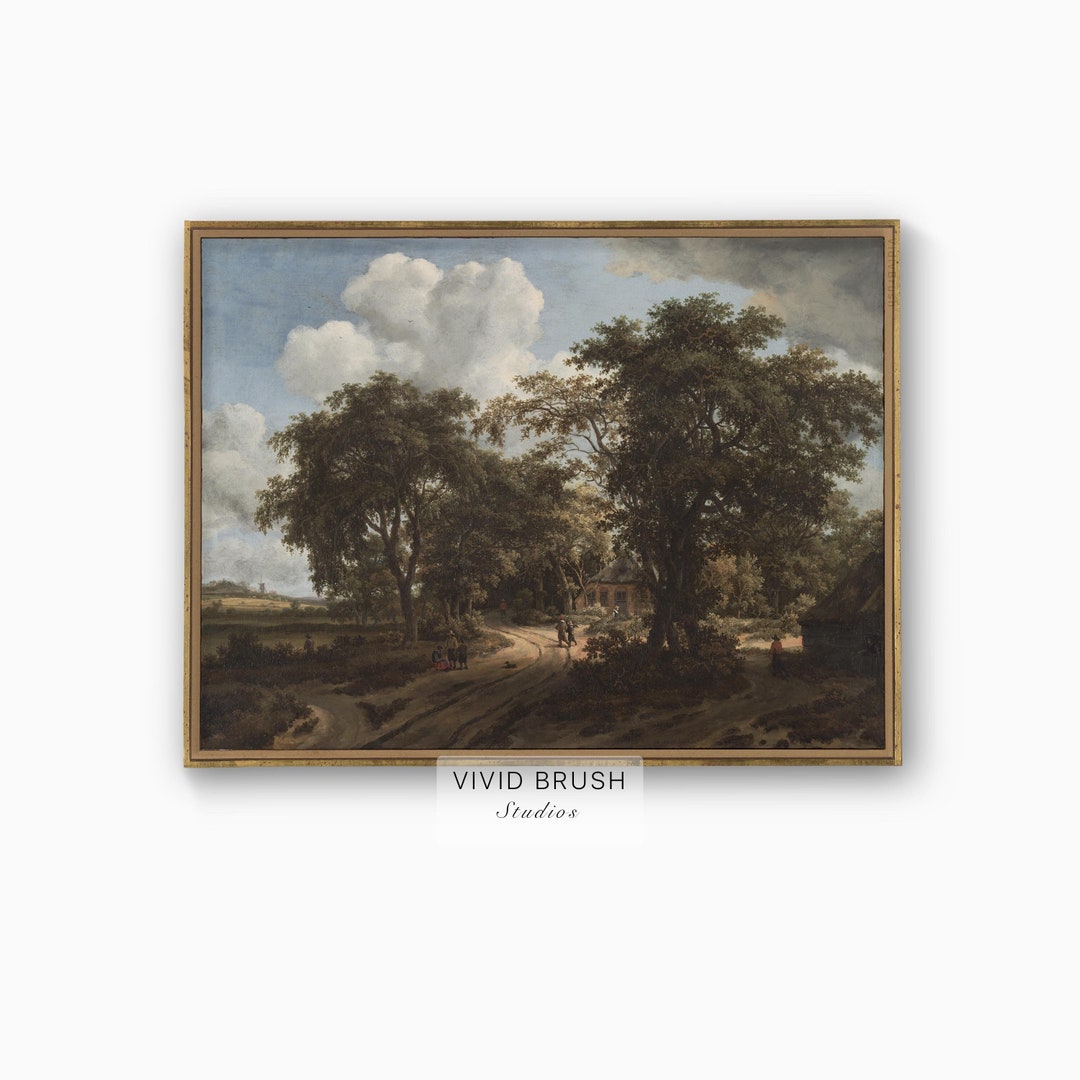 Vintage Countryside Landscape Print, Rustic Farmhouse Path, Printable ...