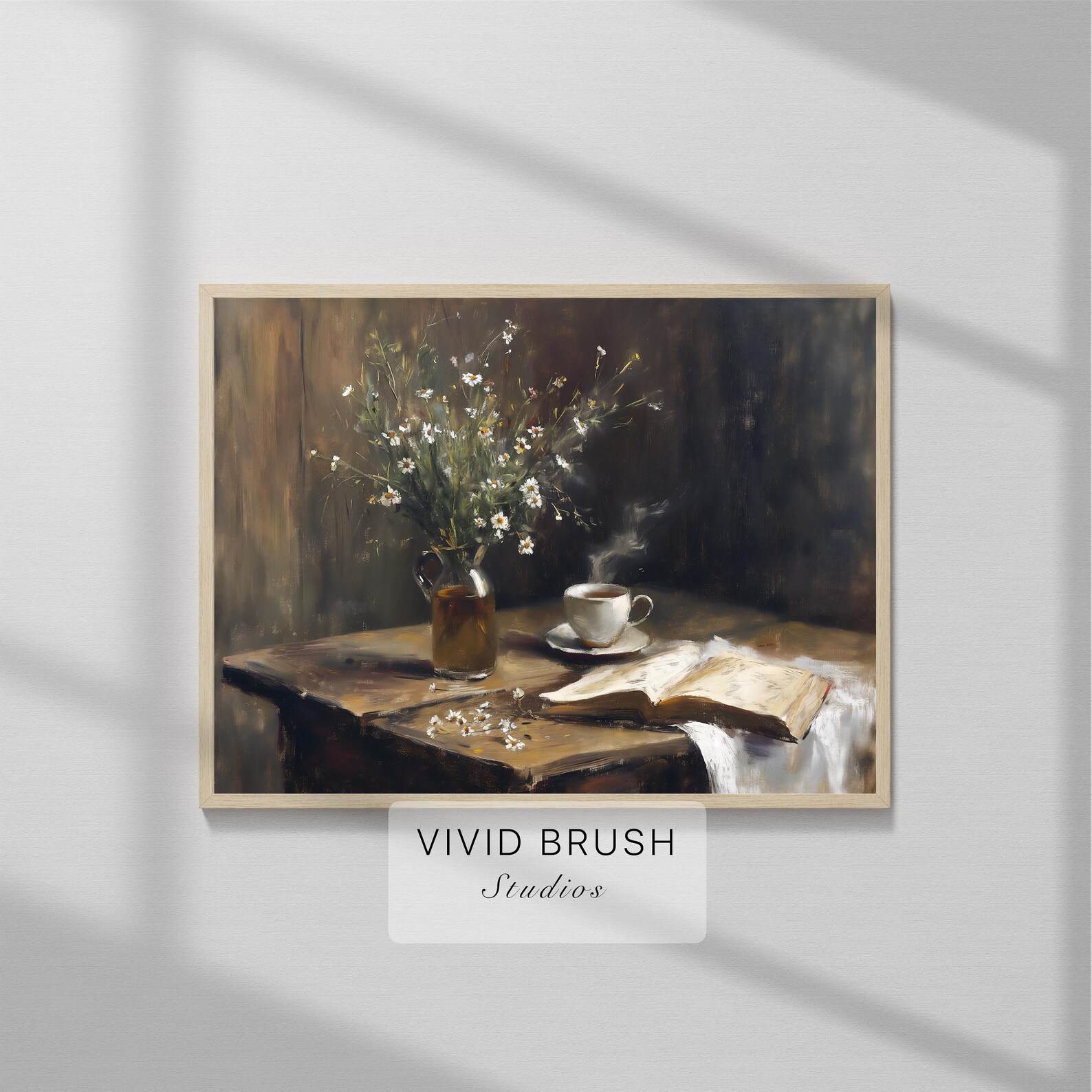 Vintage Still Life With Reading Nook Digital Painting PRINTABLE Wall ...