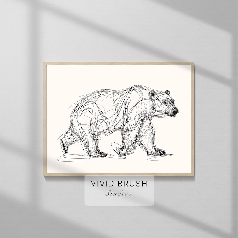 Bear Line Drawing - Etsy