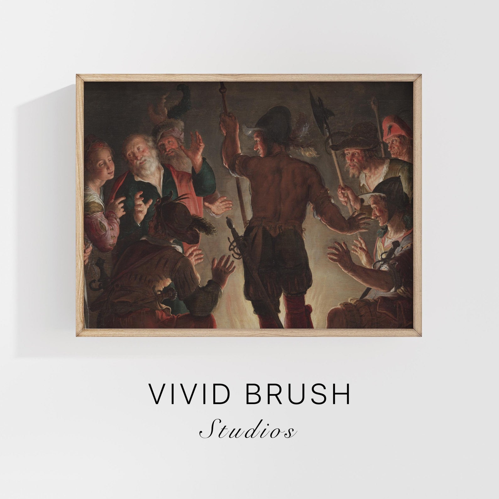 Antique Renaissance Scene, Classic Original Vintage Art Print ...