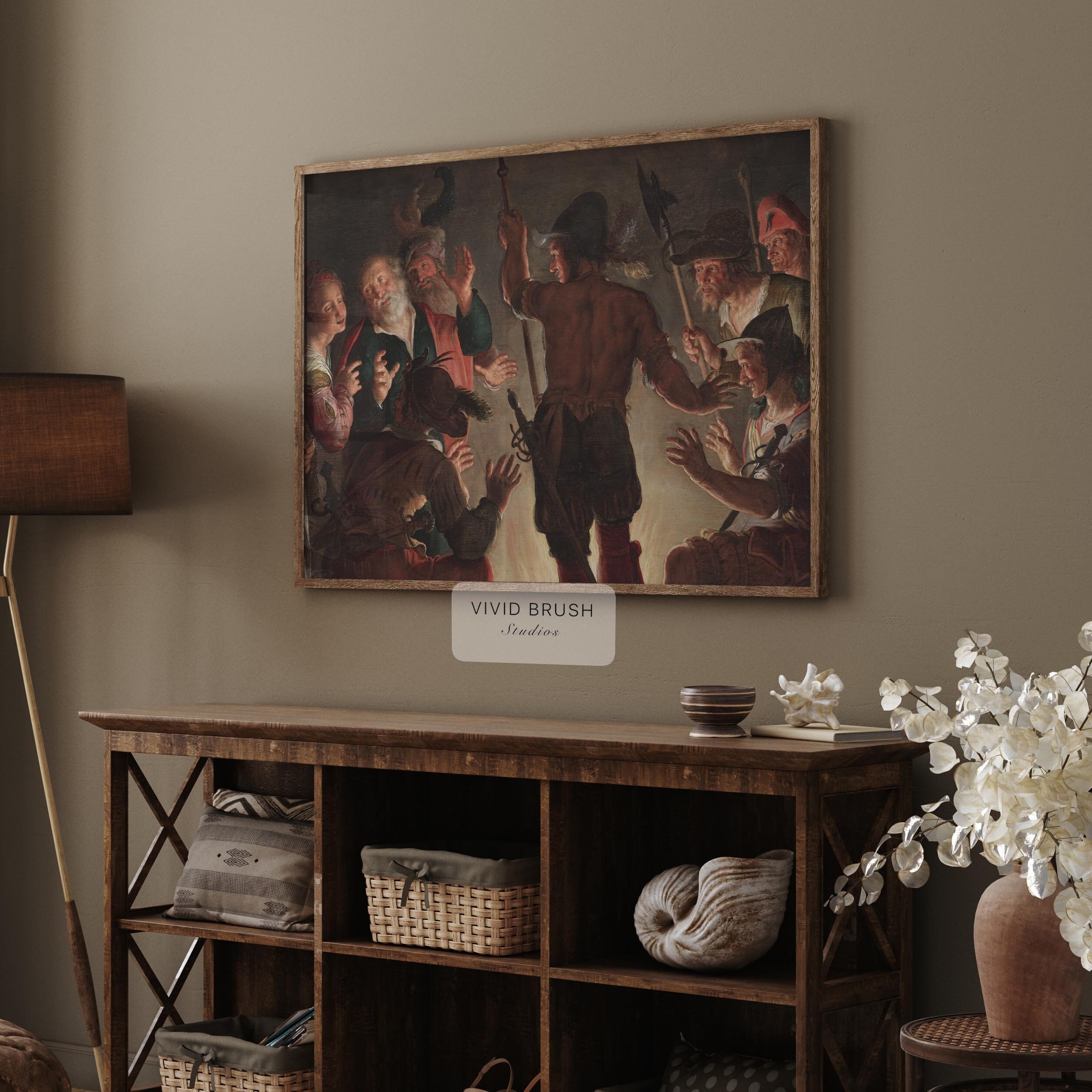 Antique Renaissance Scene, Classic Original Vintage Art Print ...