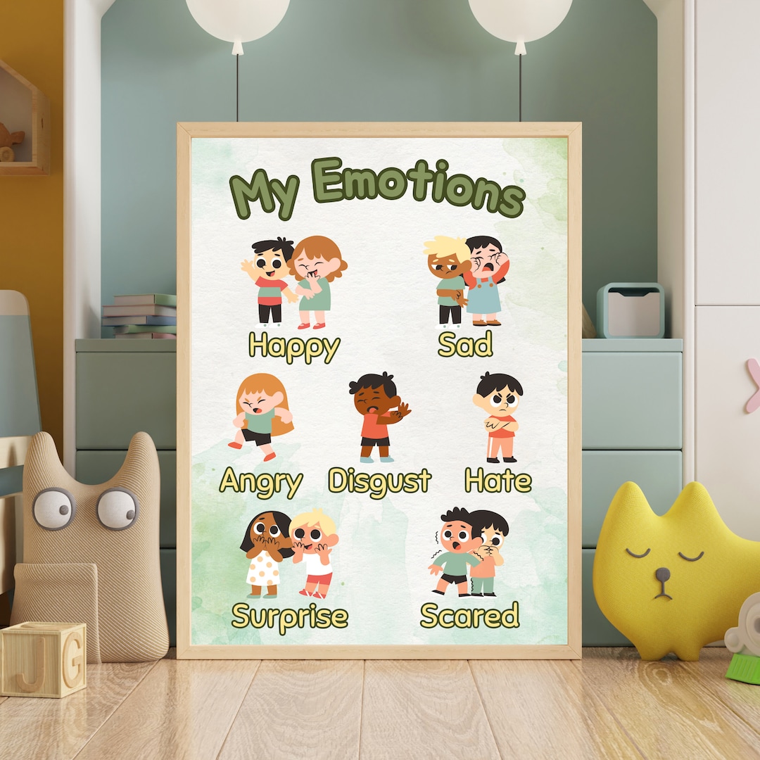 EMOTIONS KIDS POSTER Educational Wall Art for Kids Fun Poster for ...