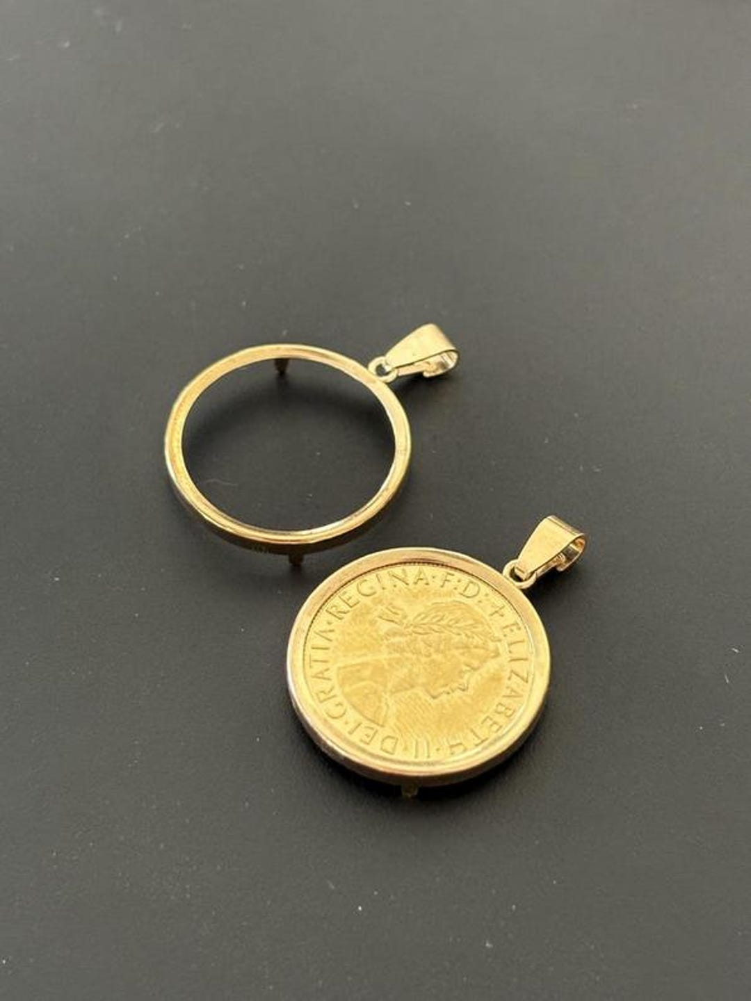 British Sovereign Coin Bezel Gold 14k Plated Silver 925 for Sovereign ...
