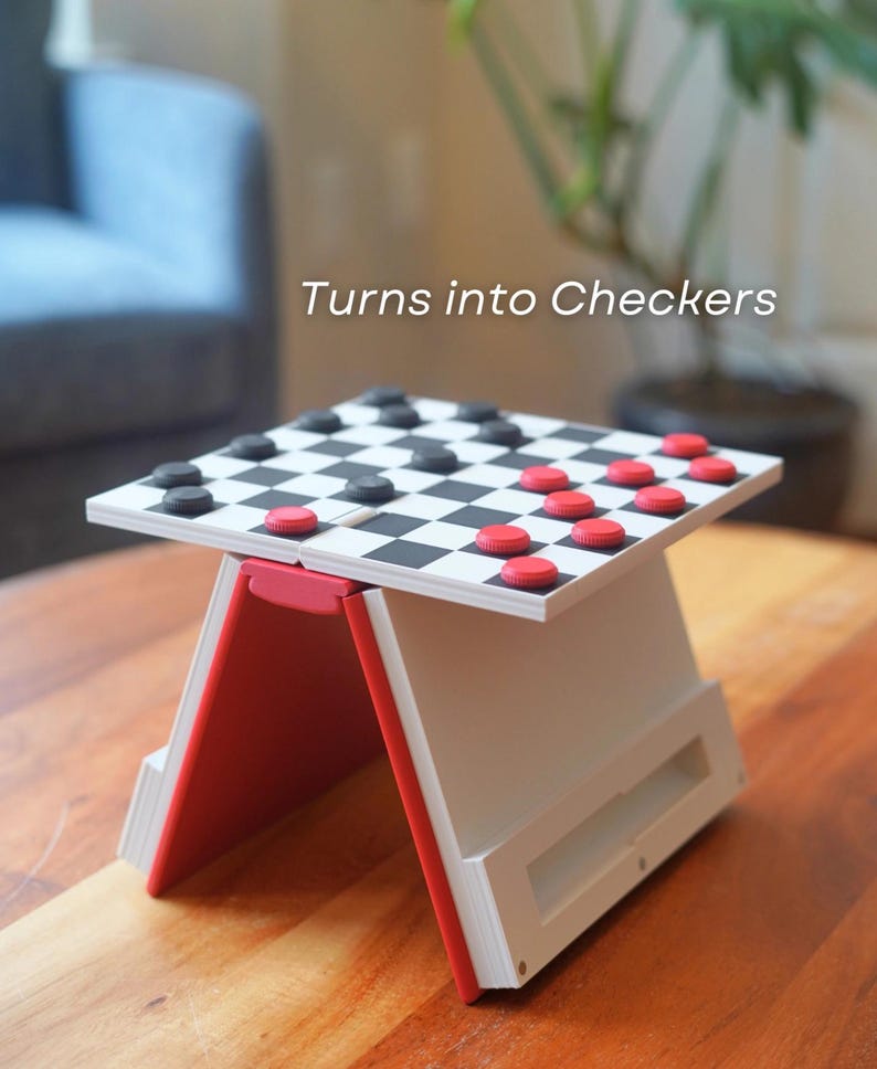 Magnetic Travel Checkers Set: Book Style Board Game, Compact Strategy ...