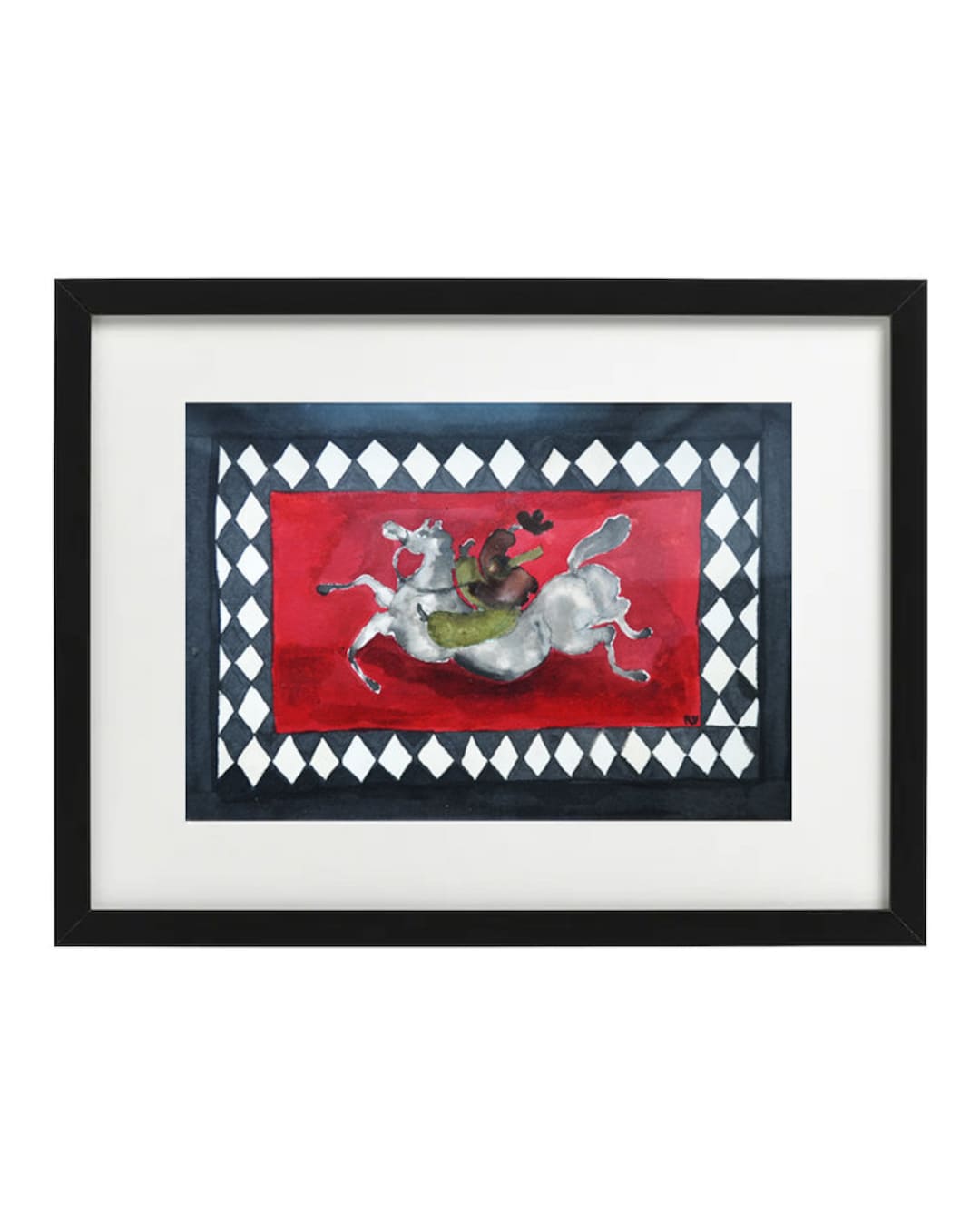 Red Rodeo Horse Art Print - Etsy