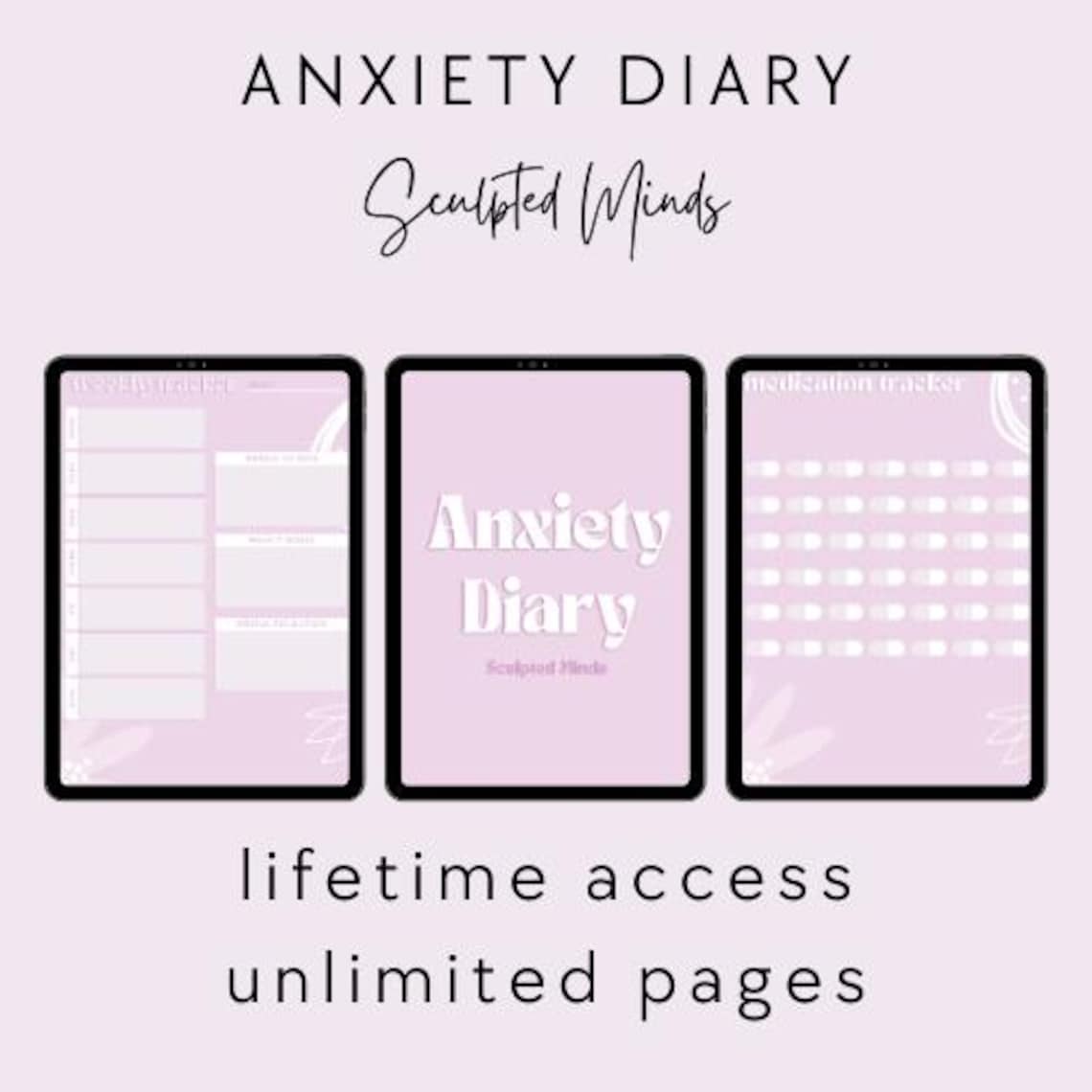 Digital Anxiety Diary / Journal - Etsy