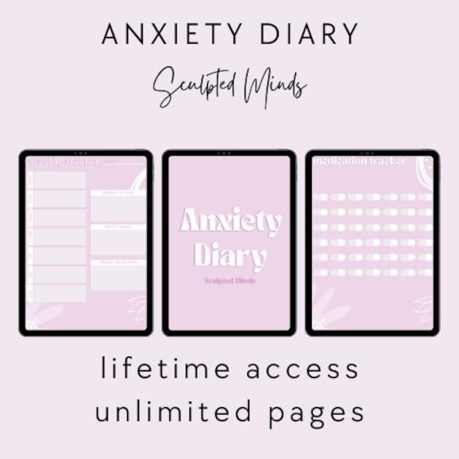 Digital Anxiety Diary / Journal - Etsy