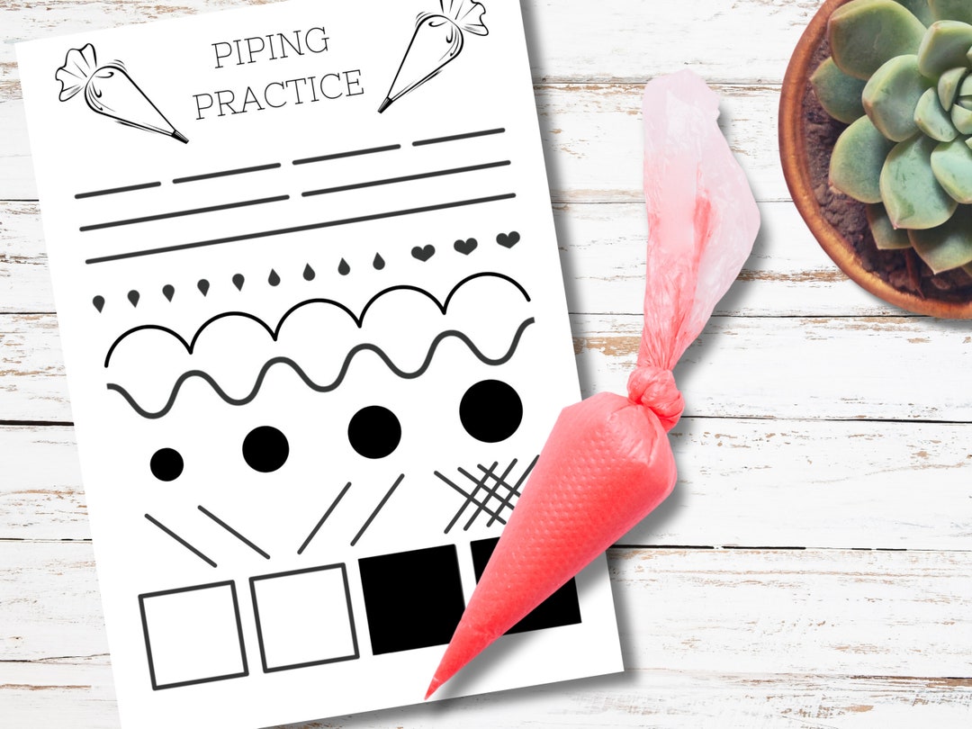 Royal Icing Cookie Class Piping Practice Sheet, Bakery, Home Business ...