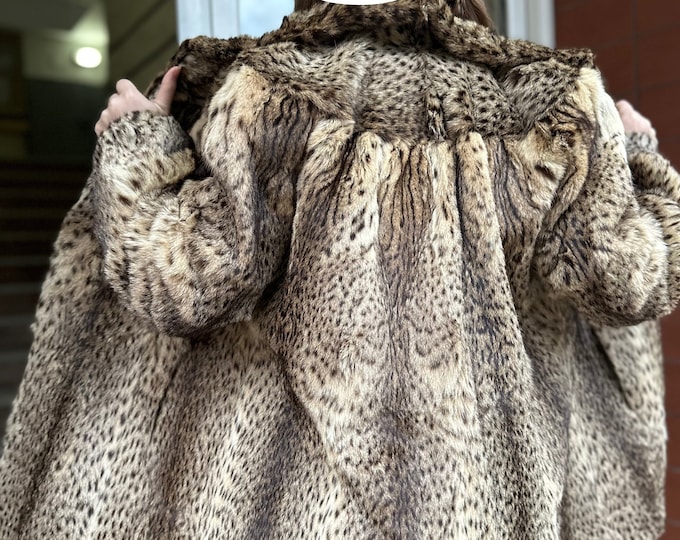 Lynx Jacket in Small Size Vintage Real Fur Coat From Women, Fur Coat ...