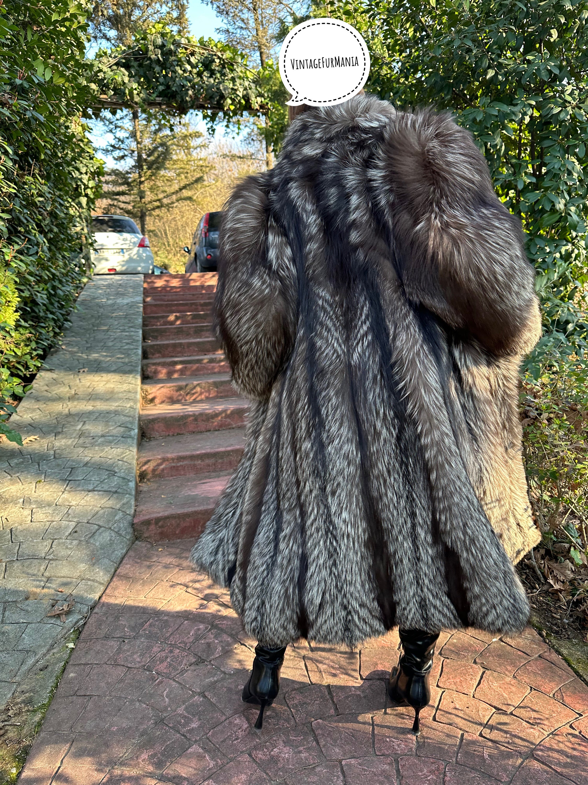 Silver Fox Fur Coat, Real Fur Coat, Fox Fur Coat, Medium Fox Fur Coat ...
