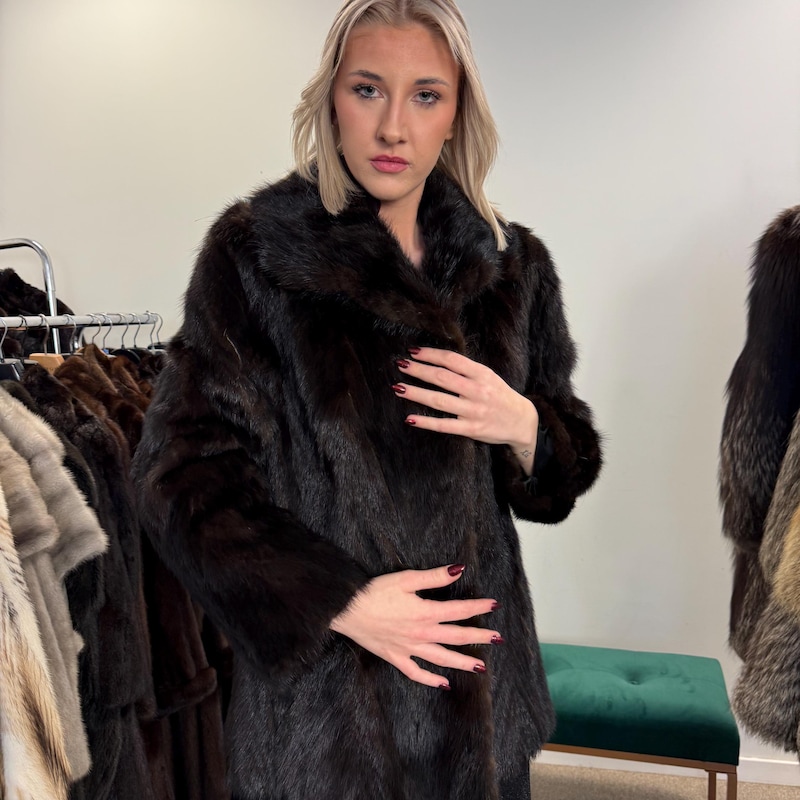 Vintage Real Dark Fur Coat - Etsy