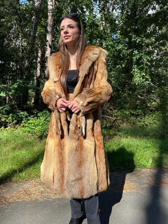 Long Red Fox Fur Coat, Small Size, Luxuriously Soft &… - Gem