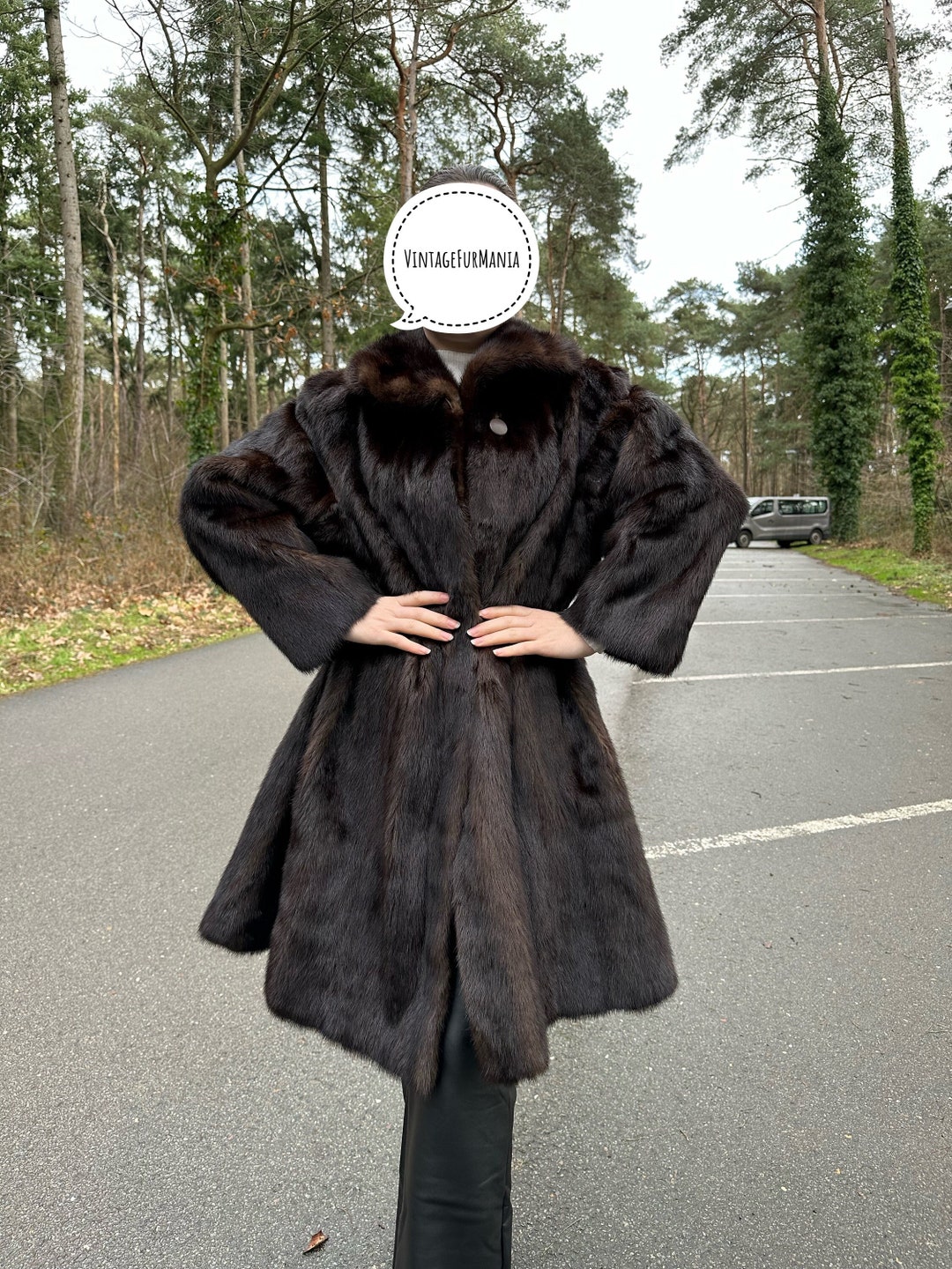 Real Mink Fur Coat in Brown Natural Colour, Mink Coat, Fur Coat, Large ...