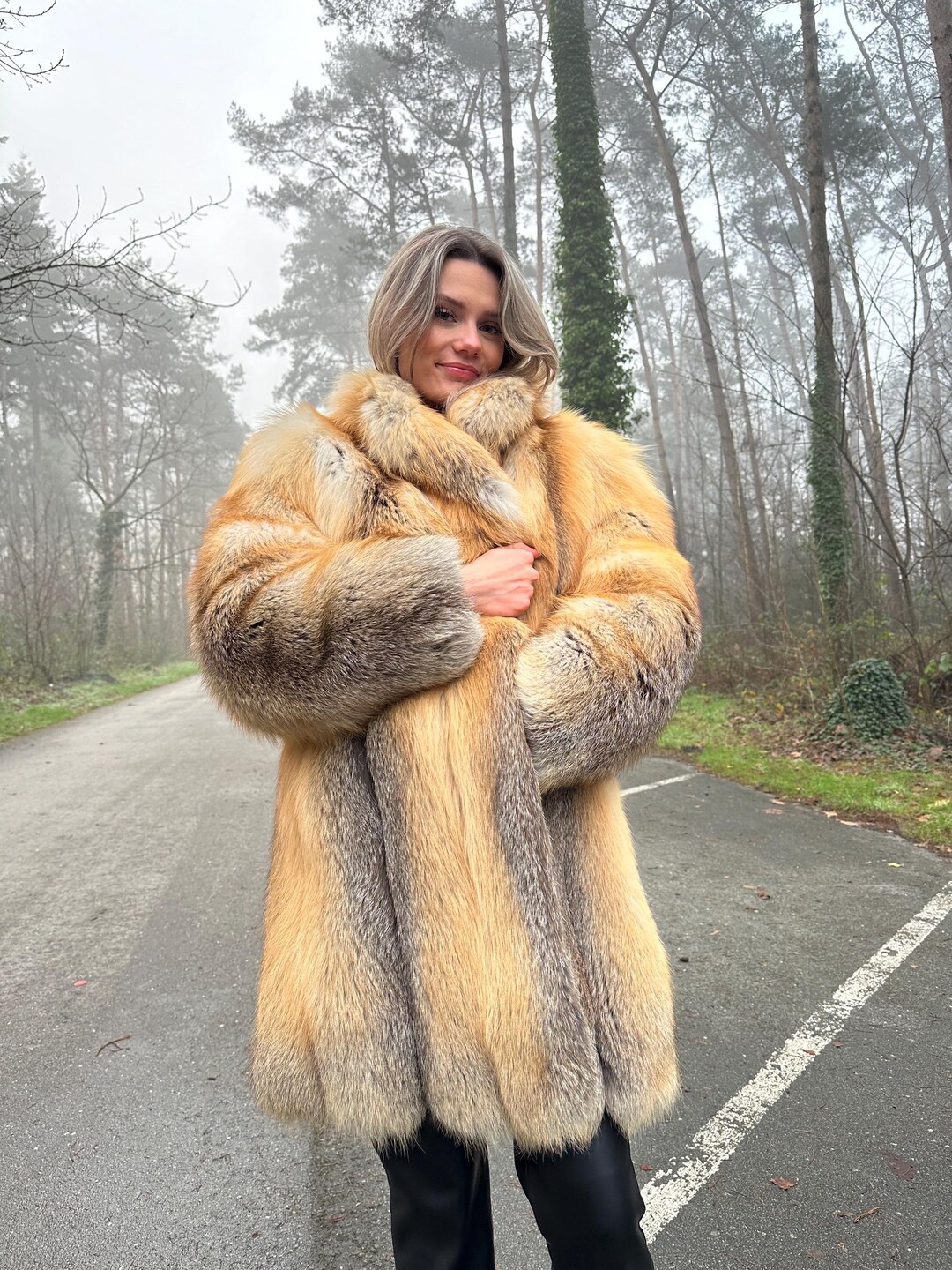 Golden Island Fox Fur Coat, Real Fur Coat, Golden Island Fox, Vintage ...