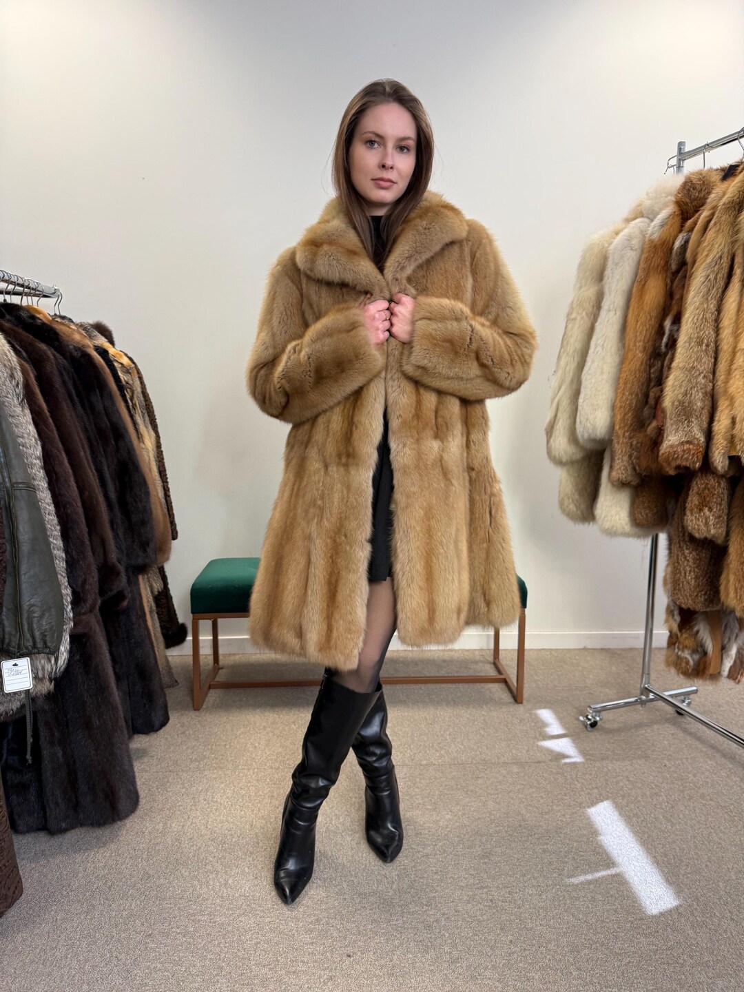 New Golden Sable Fur Coat, Full-length XXL Size, Very Soft and Fluffy ...
