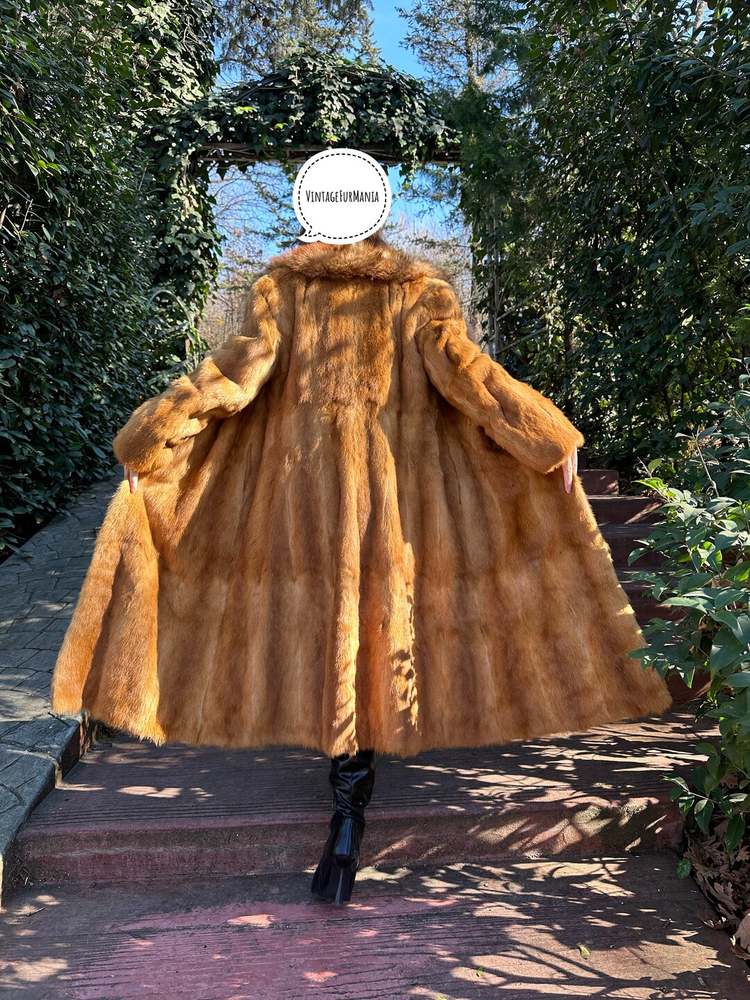 Golden Mink Fur Coat, S/M Size Mink Fur Coat, Golden Mink Fur, Fur Coat ...