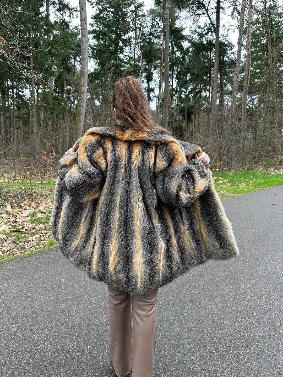 Gray Fox Fur Coat, Fox Coat, Fur Coat, Luxury Real Grey Fox Fur Coat ...