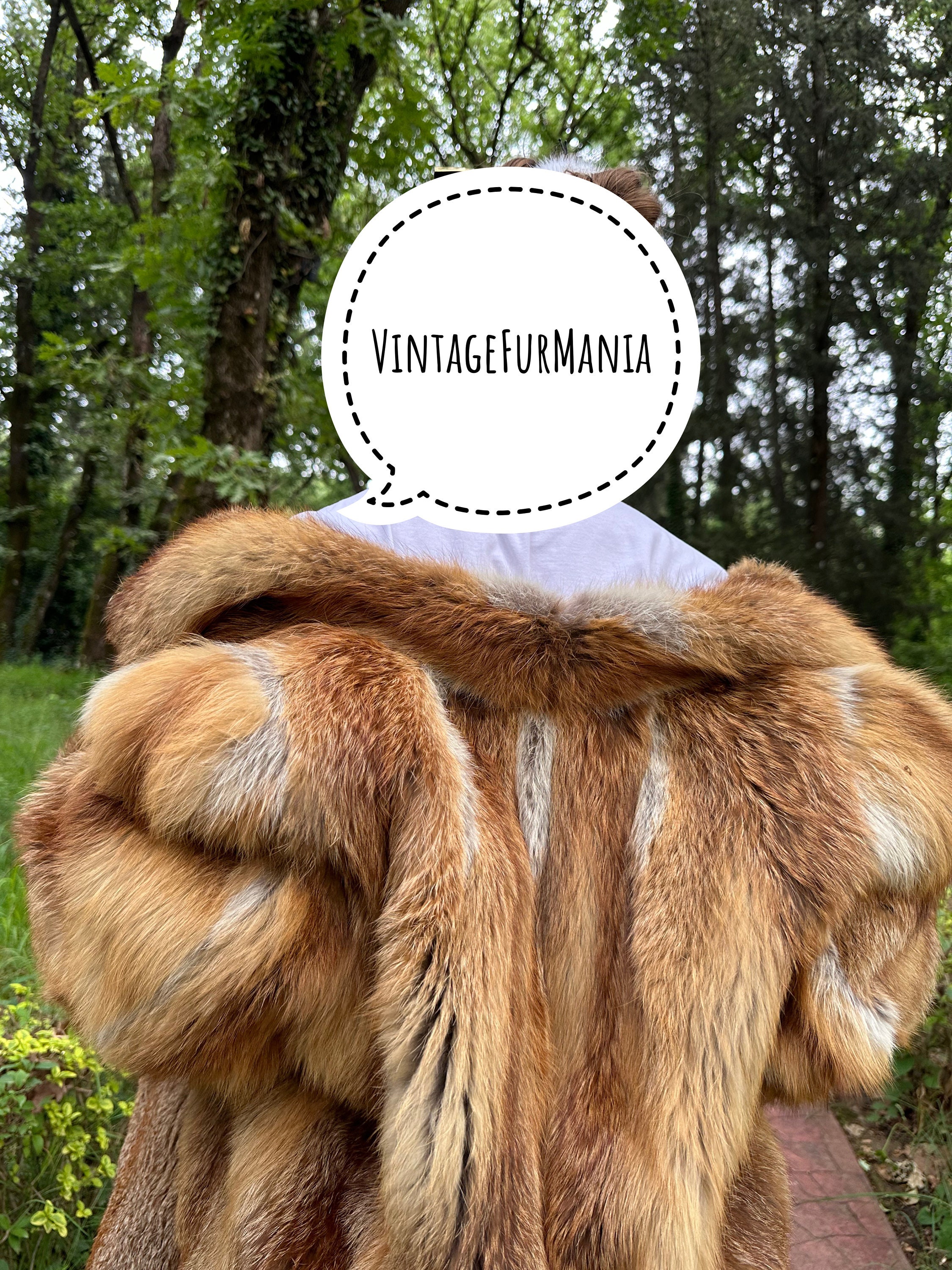 Fluffy Red Fox Fur Jacket, Soft Vintage Red Fox Jacket, L Size Fox Fur ...