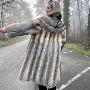 Gray Fox Fur Coat, Fox Coat, Fur Coat, Luxury Real Grey Fox Fur Coat ...