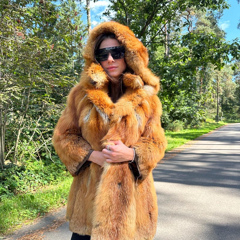 Red Fox Fur Coat - Etsy