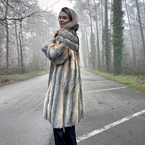 Gray Fox Fur Coat, Fox Coat, Fur Coat, Luxury Real Grey Fox Fur Coat ...