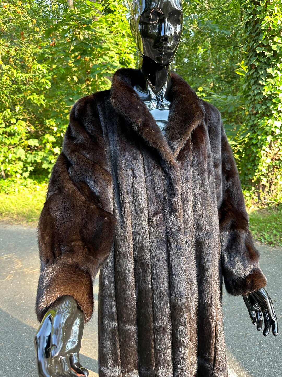 Natural Dark Brown Mink Coat, L/XL Size Mink Coat, Chic Fur Coat ...