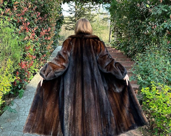 Sumptuous Mink Fur Coat, Natural Brown Mink Coat, XL Size Mink Coat ...
