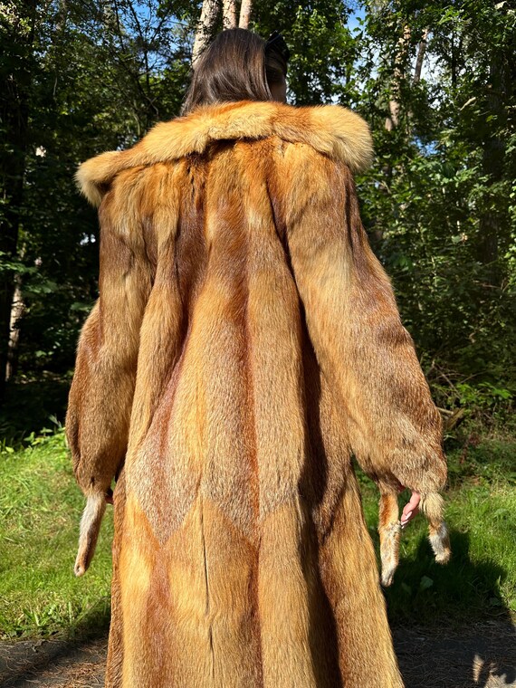 Long Red Fox Fur Coat, Small Size, Luxuriously Soft &… - Gem