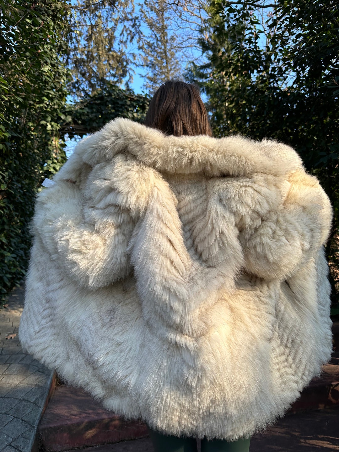Nordic Fox Fur Coat, White Fox Fur Coat, Real Fur Coat, Fox Fur Coat ...
