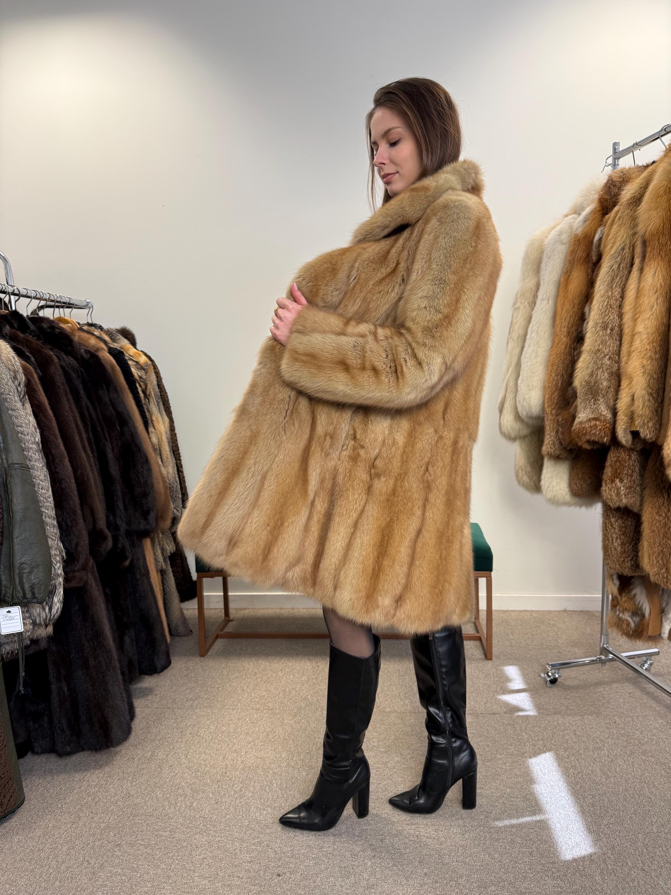 New Golden Sable Fur Coat, Full-length XXL Size, Very Soft and Fluffy ...