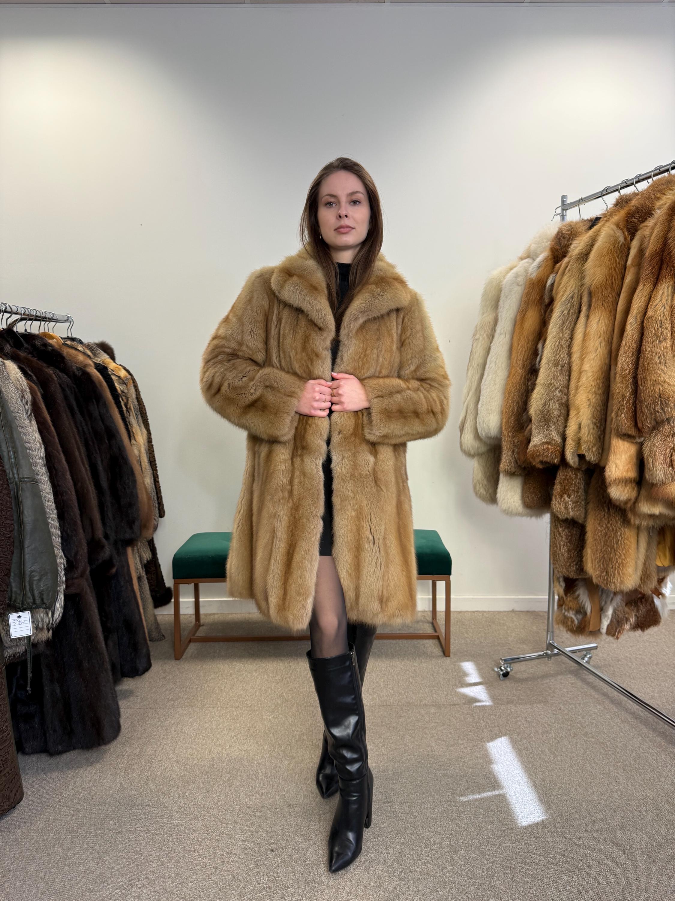 New Golden Sable Fur Coat, Full-length XXL Size, Very Soft and Fluffy ...