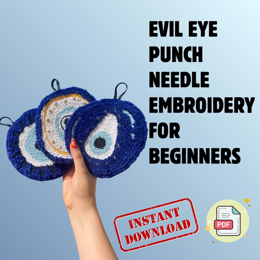 Punch Needle Evil Eye Pattern - DIY Digital Embroidery Template - Etsy