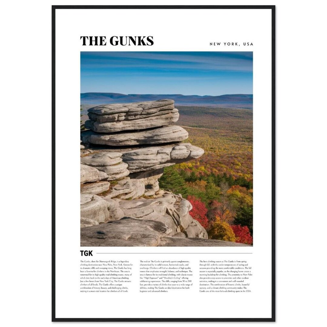 The Gunks Climbing Art Print Bouldering Decor Mountain Art for Climbers ...