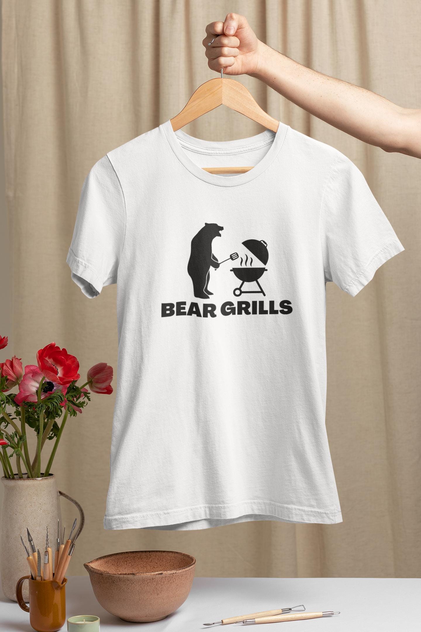 Bear Grill SVG Grilling Chef Apron for Men BBQ Apron Design & Chef ...