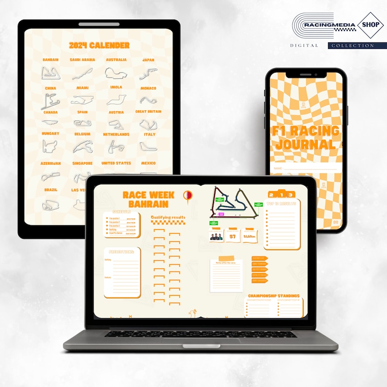Digital Formula 1 Bullet Journal - Etsy