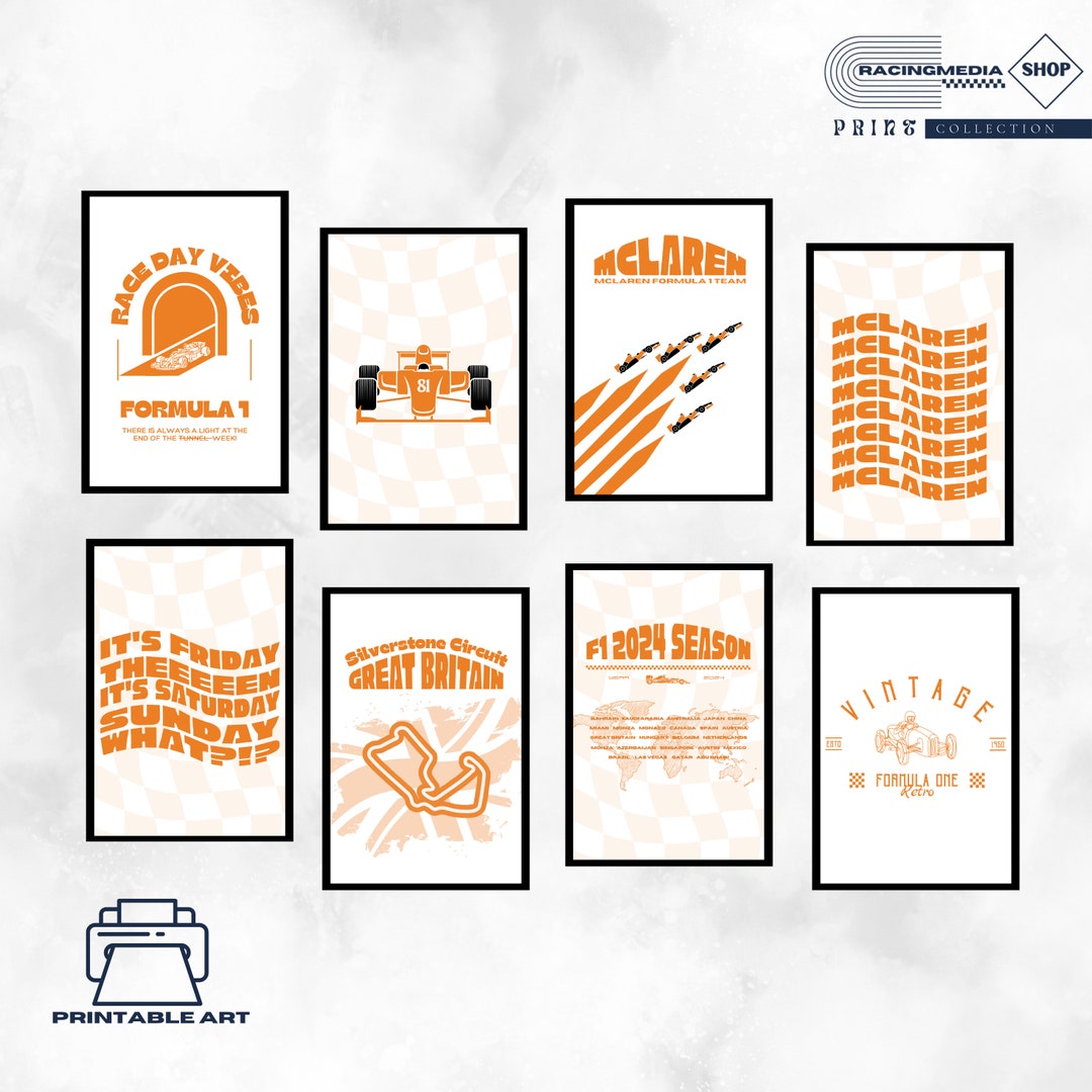 F1 Art - Formula 1 Art Paintings Bundle Mclaren Formula 1 - Etsy