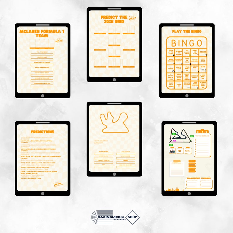 Digital Formula 1 Bullet Journal - Etsy