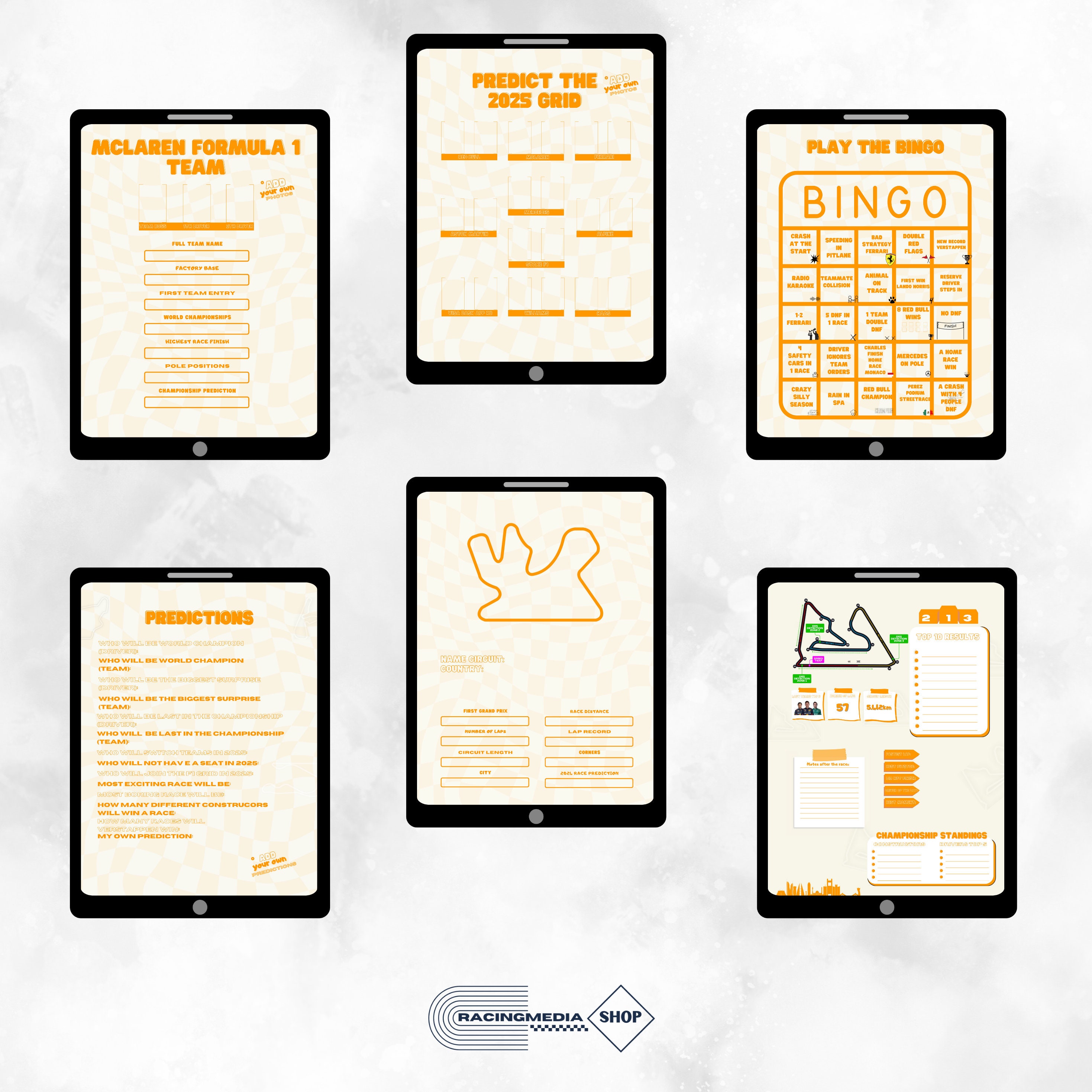 Digital Formula 1 Bullet Journal - Etsy