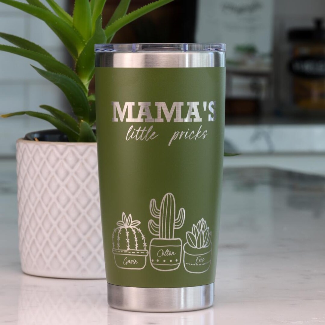 Mama's Little Pricks Personalized YETI 20oz Tumbler: Engraved Cactus ...