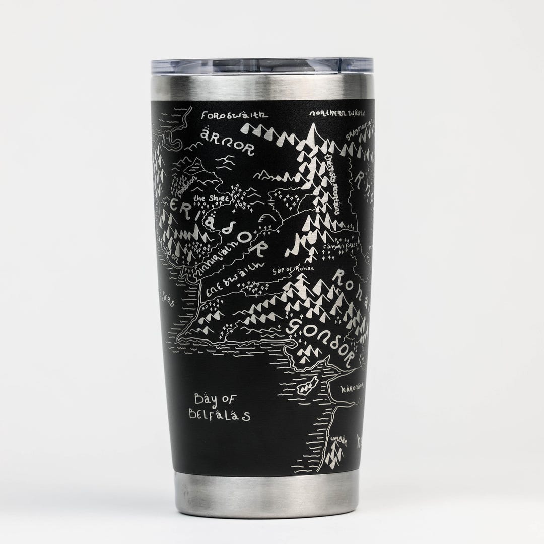 Middle Earth Map 360 20oz Tumbler, 20oz Custom Engraved YETI Middle ...
