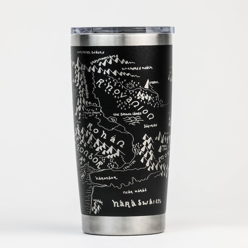 Middle Earth Style Map Custom Engraved 20oz Cup, Signature Series and ...