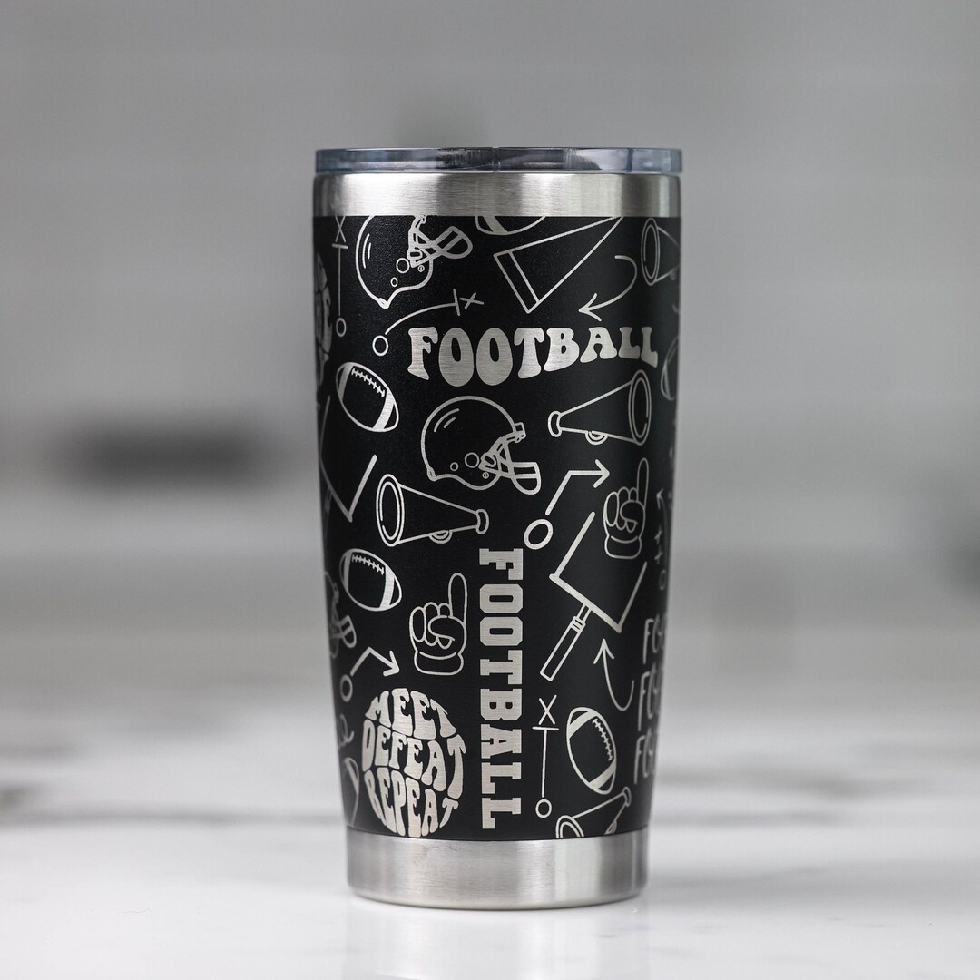 Engraved Football 20oz YETI Tumbler: Personalized Football 20oz Tumbler ...