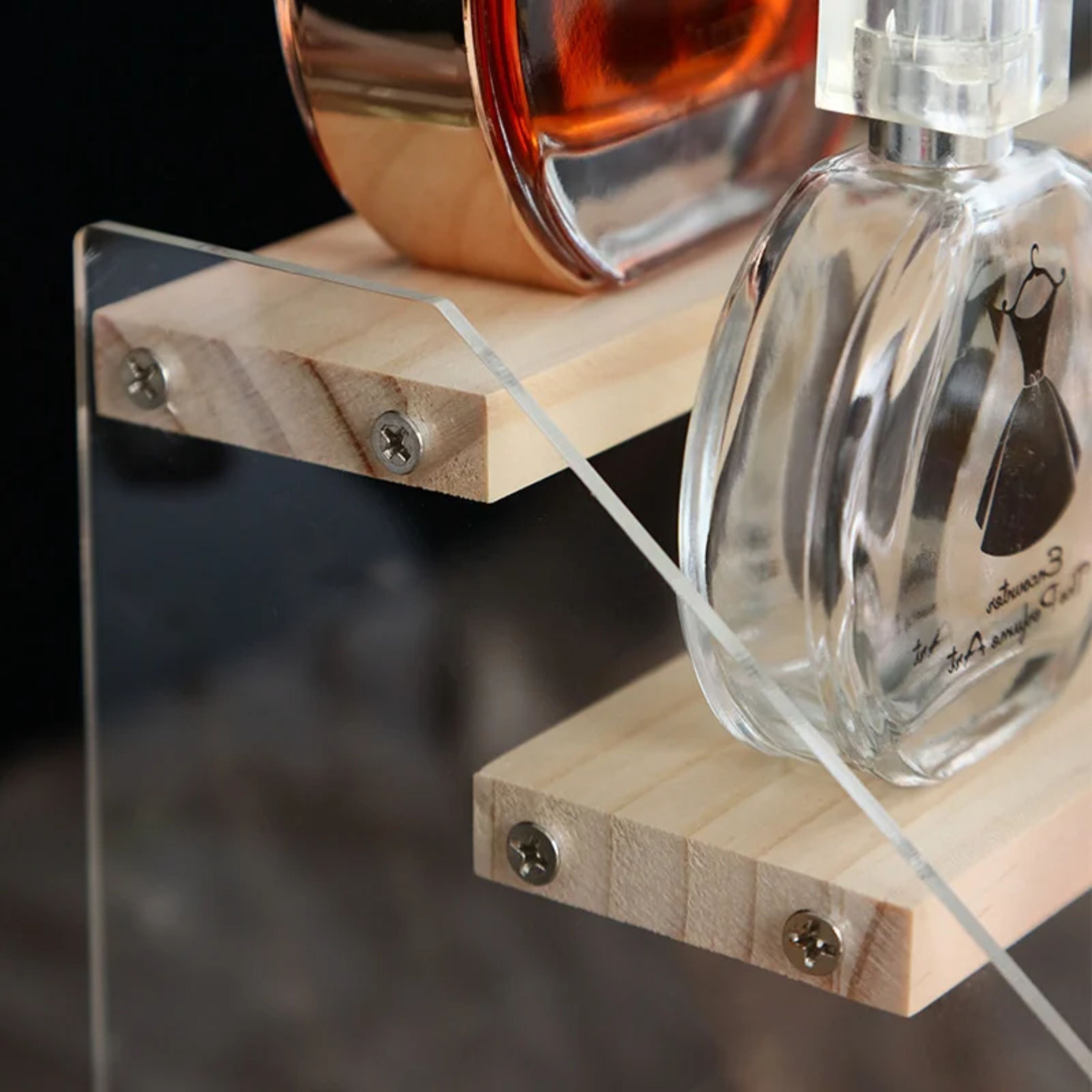 Handcrafted Acrylic and Beech Wood Decorative Display Stand, DIY Stand ...