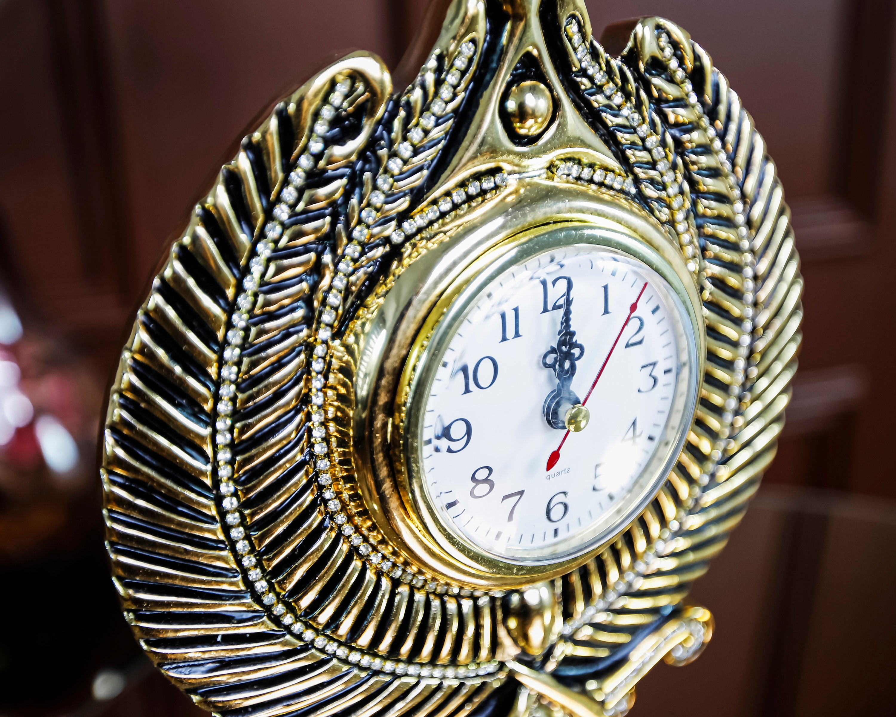 Luxury Gold Table Clock, Antique Decorative Desk Clock, Vintage Style ...