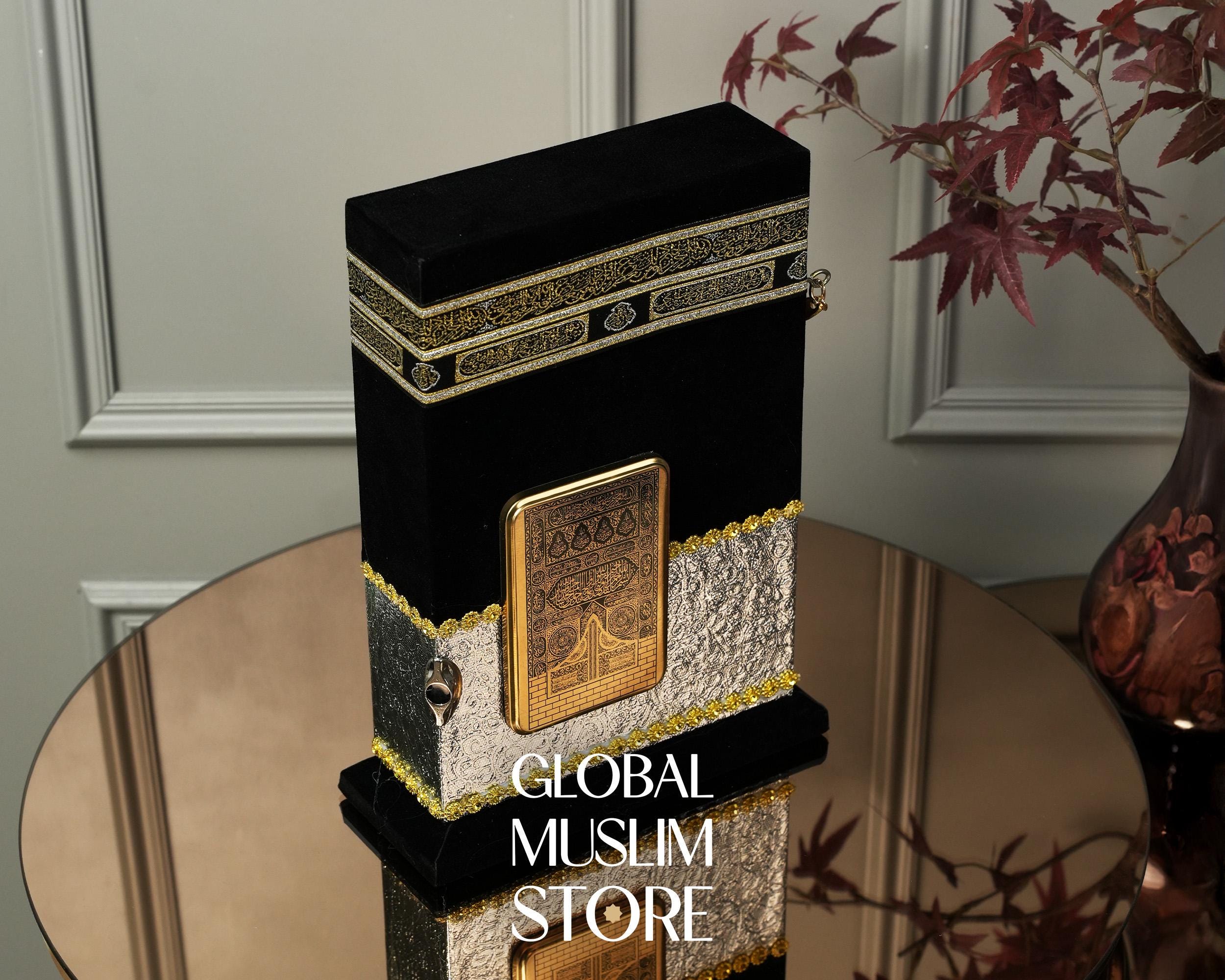 Silver Kaaba Quran Gift Set | Velvet Quran Case With Arabic Quran ...
