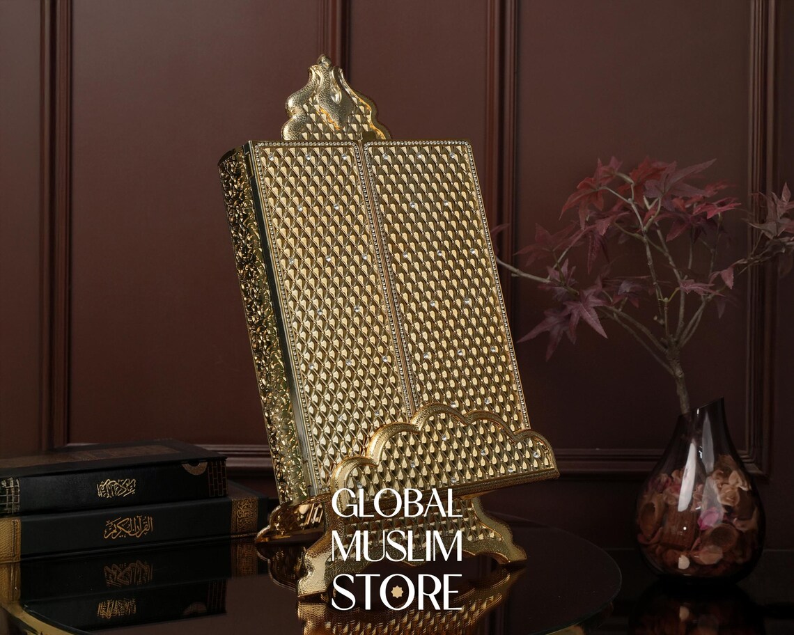 Quran Box, Gold Quran Case, Luxury Quran Cover With Stand - Etsy