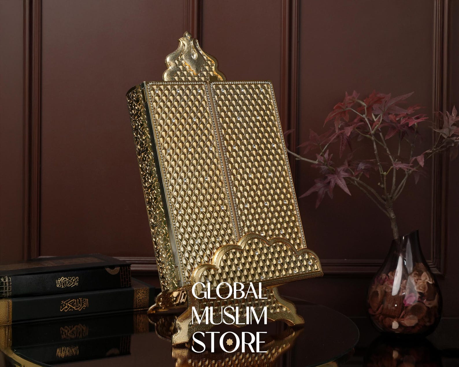 Quran Box, Gold Quran Case, Luxury Quran Cover With Stand - Etsy