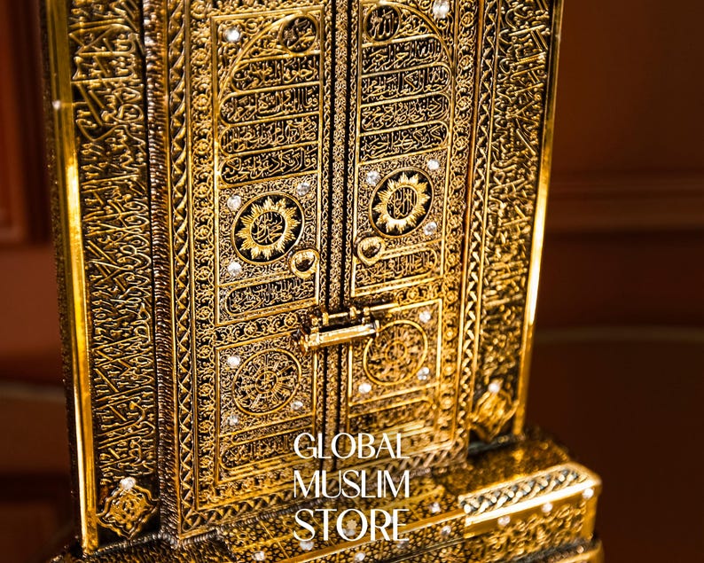 Kaaba Door Islamic Decor | Golden Kaaba Door Decorative Figurine With ...