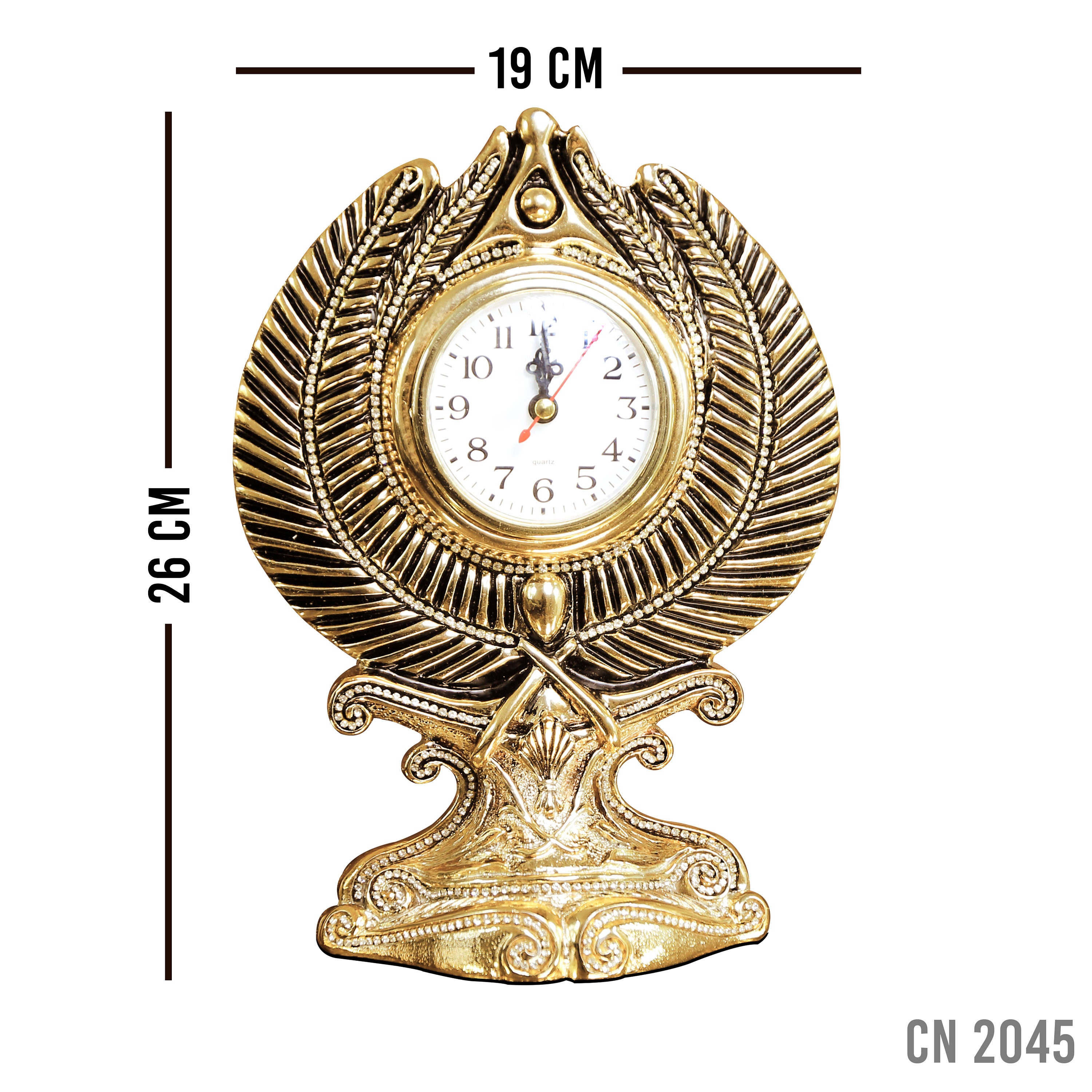 Luxury Gold Table Clock, Antique Decorative Desk Clock, Vintage Style ...